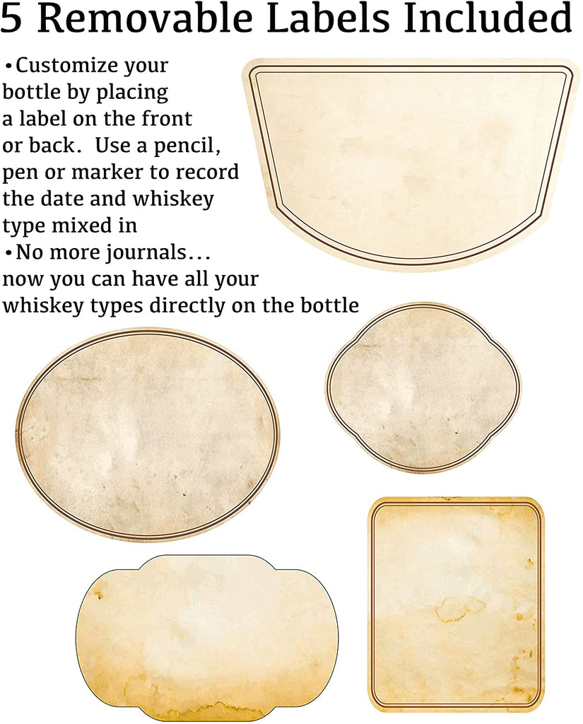 Infinity Bottle Liquor Decanter - Glass Bottle with Cork, Steel Funnel ...