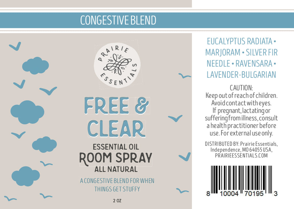 Free & Clear Room Spray, 2 oz. – Prairie Essentials